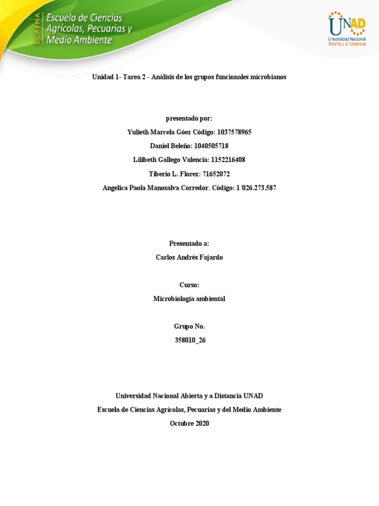 Tarea2 Microbiolog A Ambiental FINAL | PDF | Biología Celular) | Las bacterias