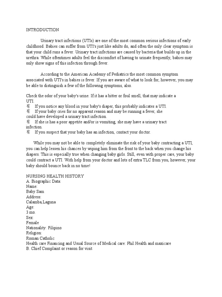 Uti Case Study | PDF | Urinary Tract Infection | White Blood Cell