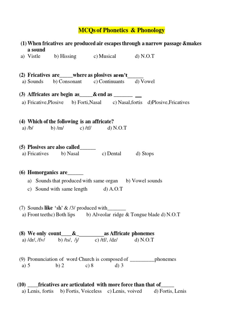 A Comprehensive Review of Key Concepts in Phonetics and Phonology ...