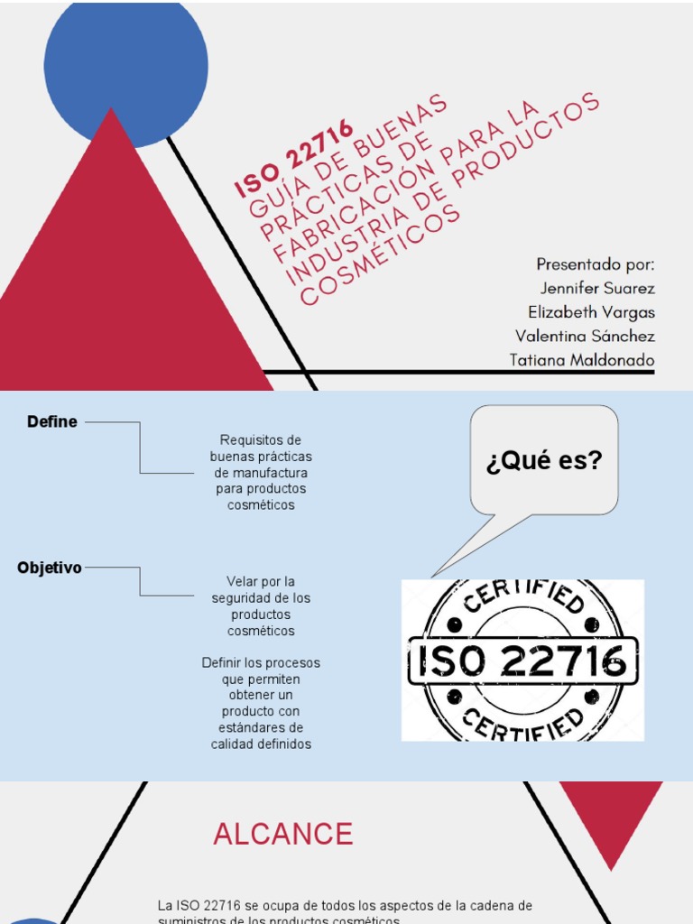 ISO 22716-Guía de Buenas Prácticas de Fabricación para La Industria de Productos Cosméticos ...