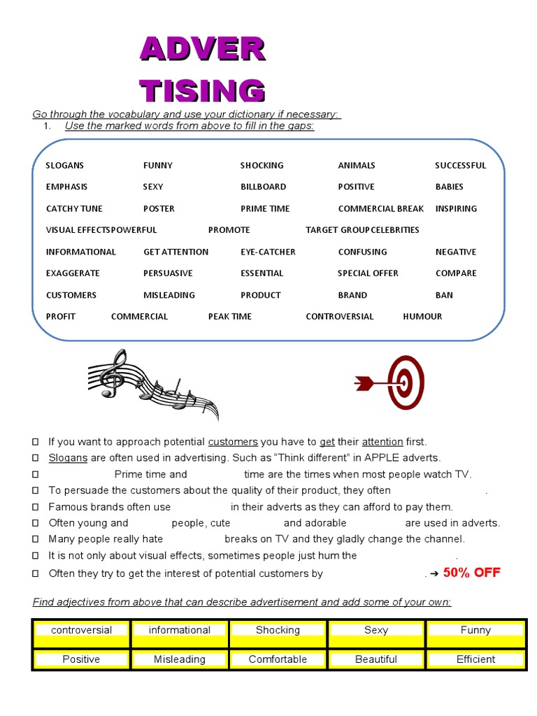 Advertising Vocabulary and Techniques | PDF | Advertising | Billboard