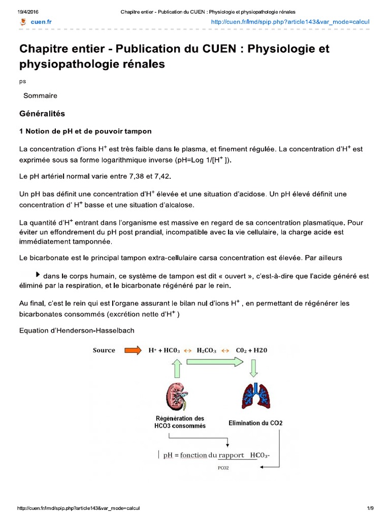 Chapitre Entier - Publication Du Cuen Physiologie Et Physiopathologie ...