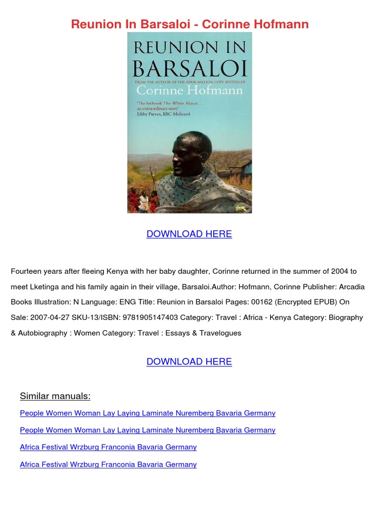 Reunion in Barsaloi - Corinne Hofmann: Download Here | PDF | South ...