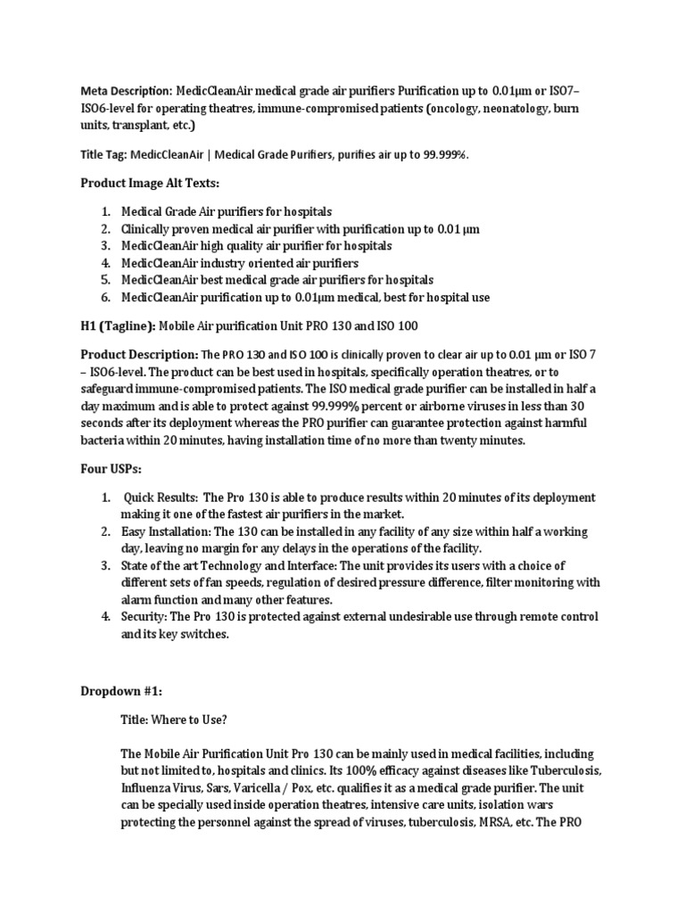 Medic Clean Air | PDF | Public Health | Clinical Medicine