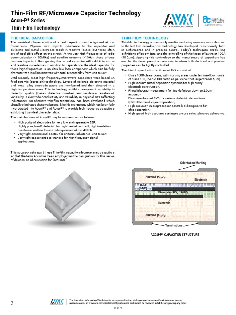Thin-Film RF/Microwave Capacitor Technology | PDF | Capacitor | Thin Film