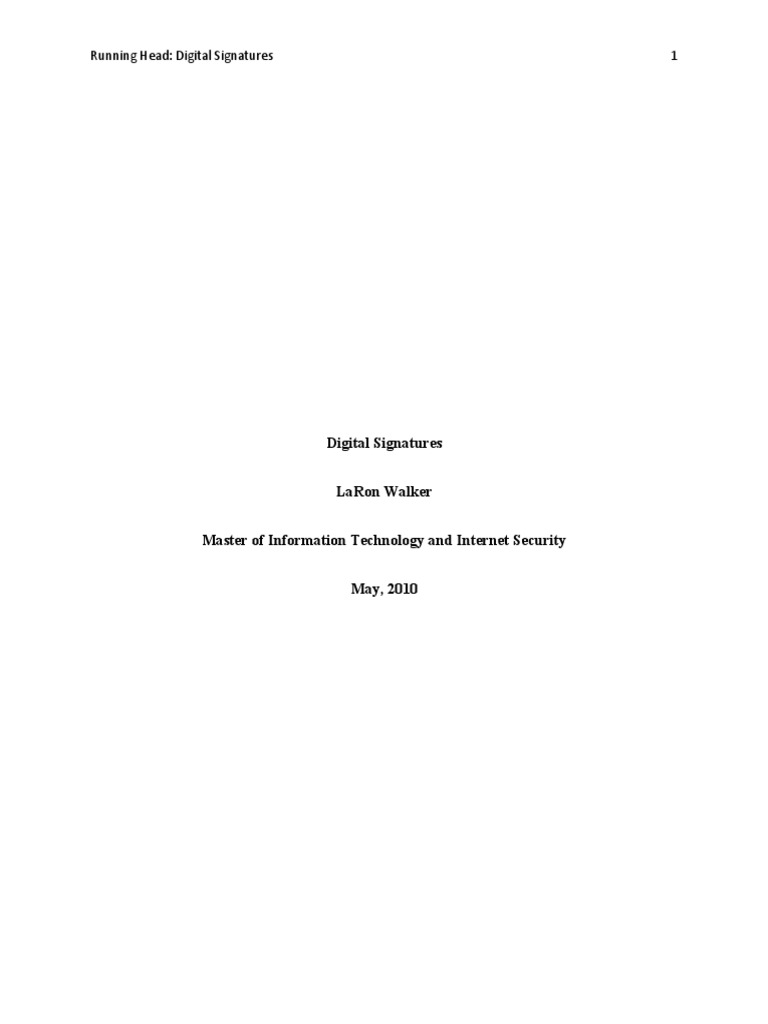 LaRon Walker - Digital Signatures | PDF | Public Key Cryptography ...