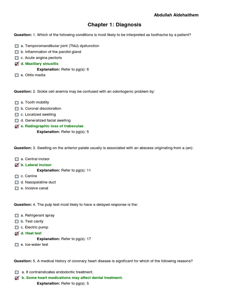 MCQ Challenges (Pathway of The Pulp Ed 10) MCQs | PDF | Health Care ...