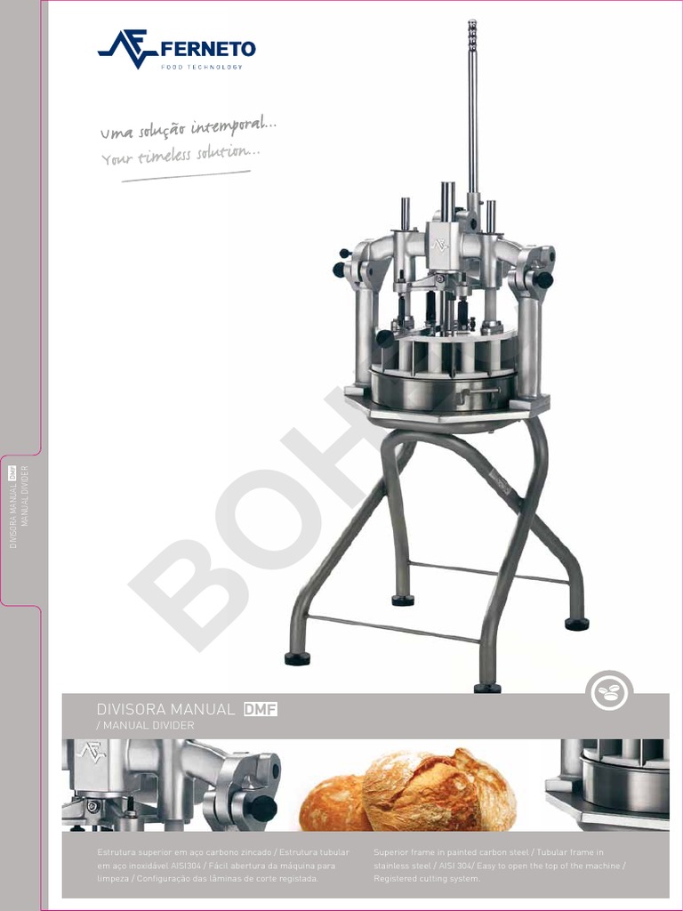 Ferneto-Manual Dough Divider DMF | PDF | Engenharia Civil | Componentes
