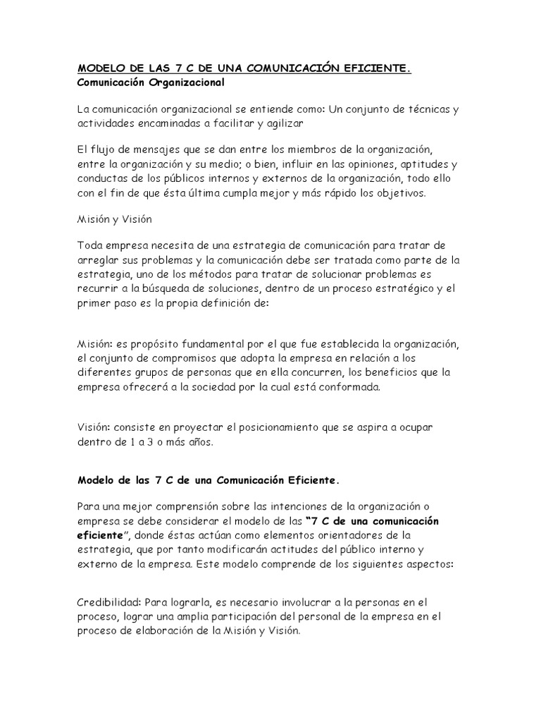 Punto 3 Modelo de Las 7 C de Una Comunicación Eficiente - Habilidades ...