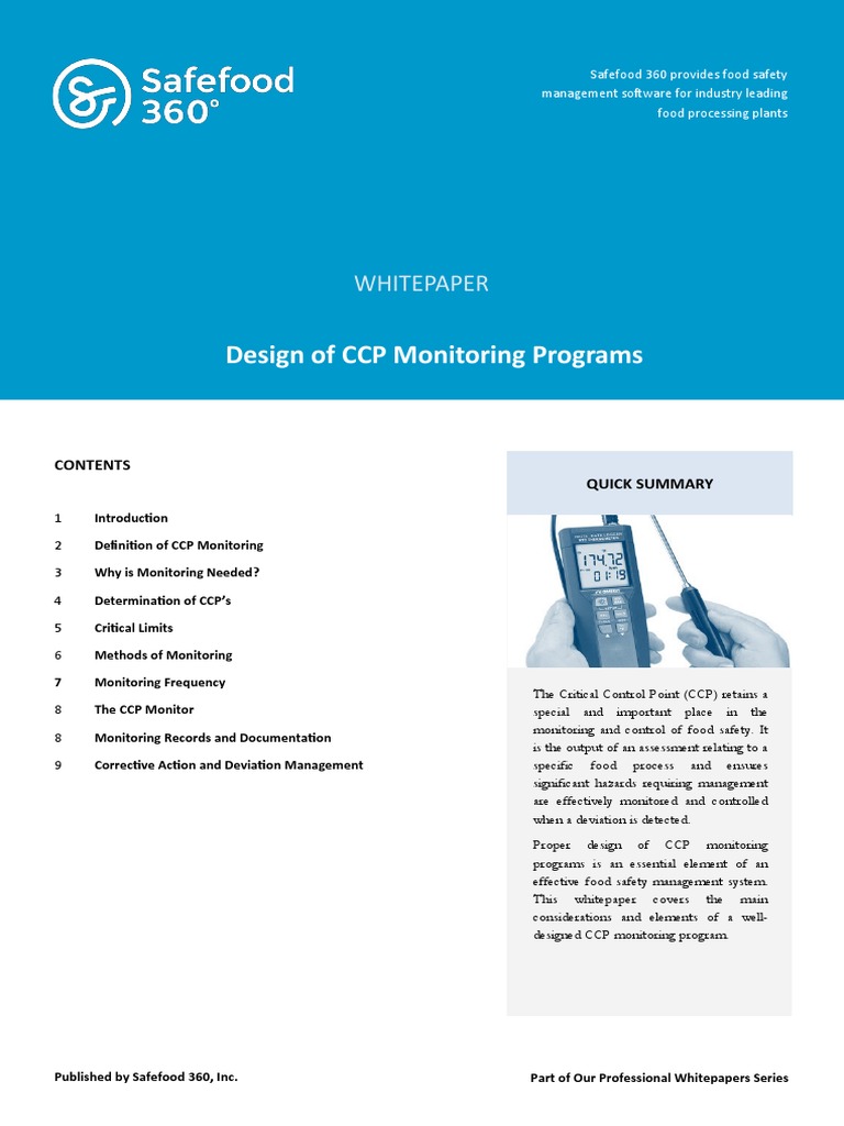 Design of CCP Monitoring Programs | PDF | Hazard Analysis And Critical ...