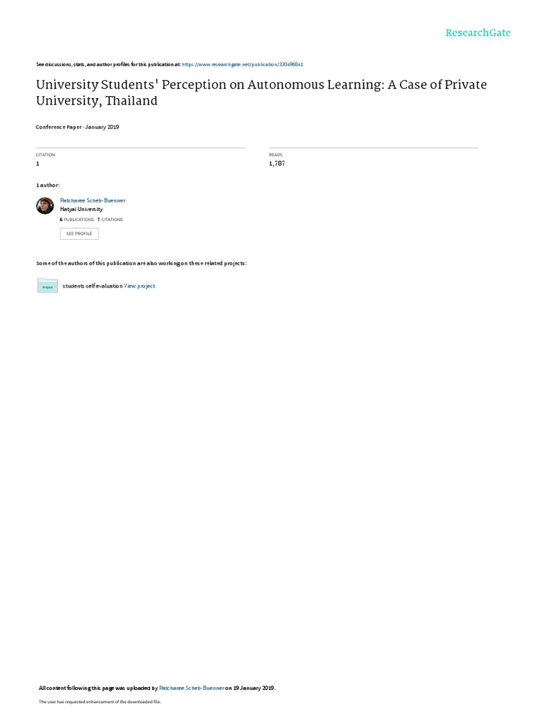University Students' Views on Autonomous Learning | PDF | Teachers ...