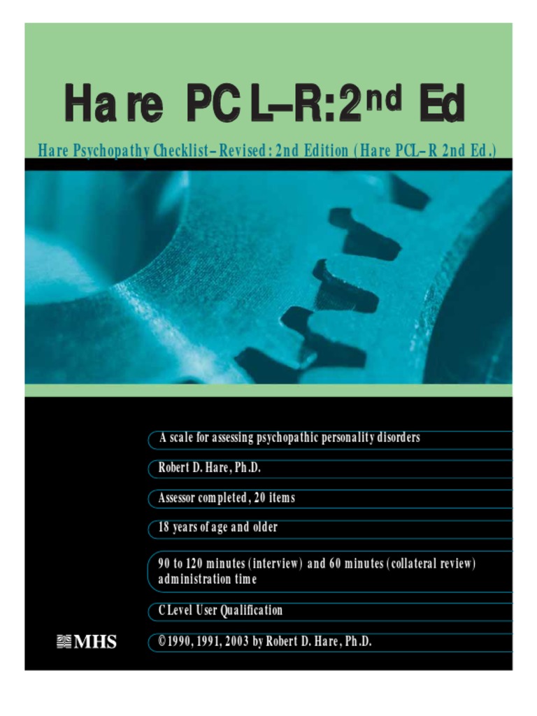 Hare PCL-R:2º Ed | PDF | Psychopathy | Behavioural Sciences