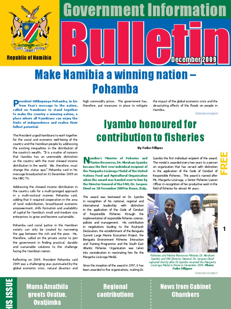 MIB Bulletin December 2009 - Namibian Government | PDF | Namibia ...