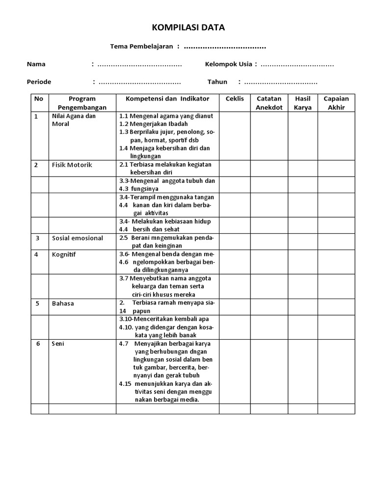 Kompilasi Data | PDF | Kajian Bahasa Asing