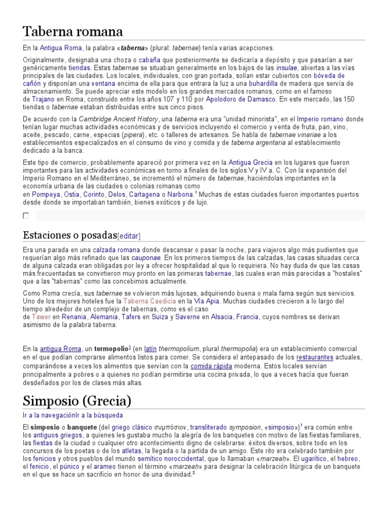 Taberna Romana | PDF | Simposio | Roma antigua