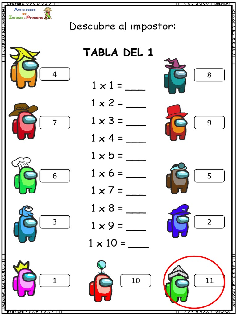 Multiplication Tables with One Missing Answer: Identifying the Imposter ...