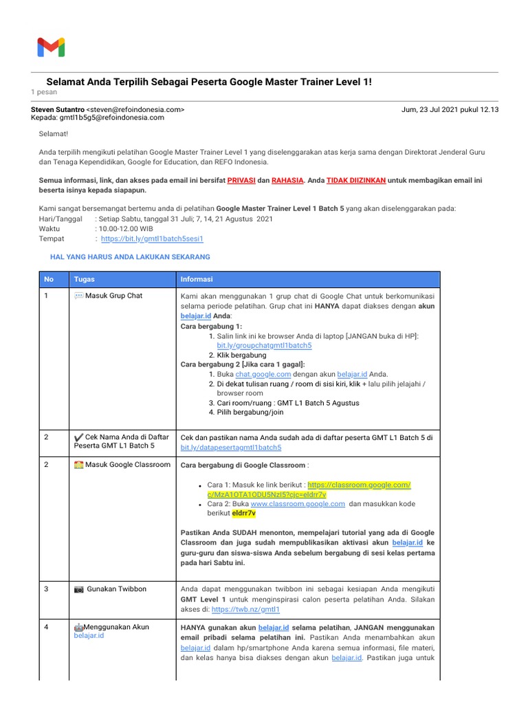 Gmail - Selamat Anda Terpilih Sebagai Peserta Google Master Trainer ...