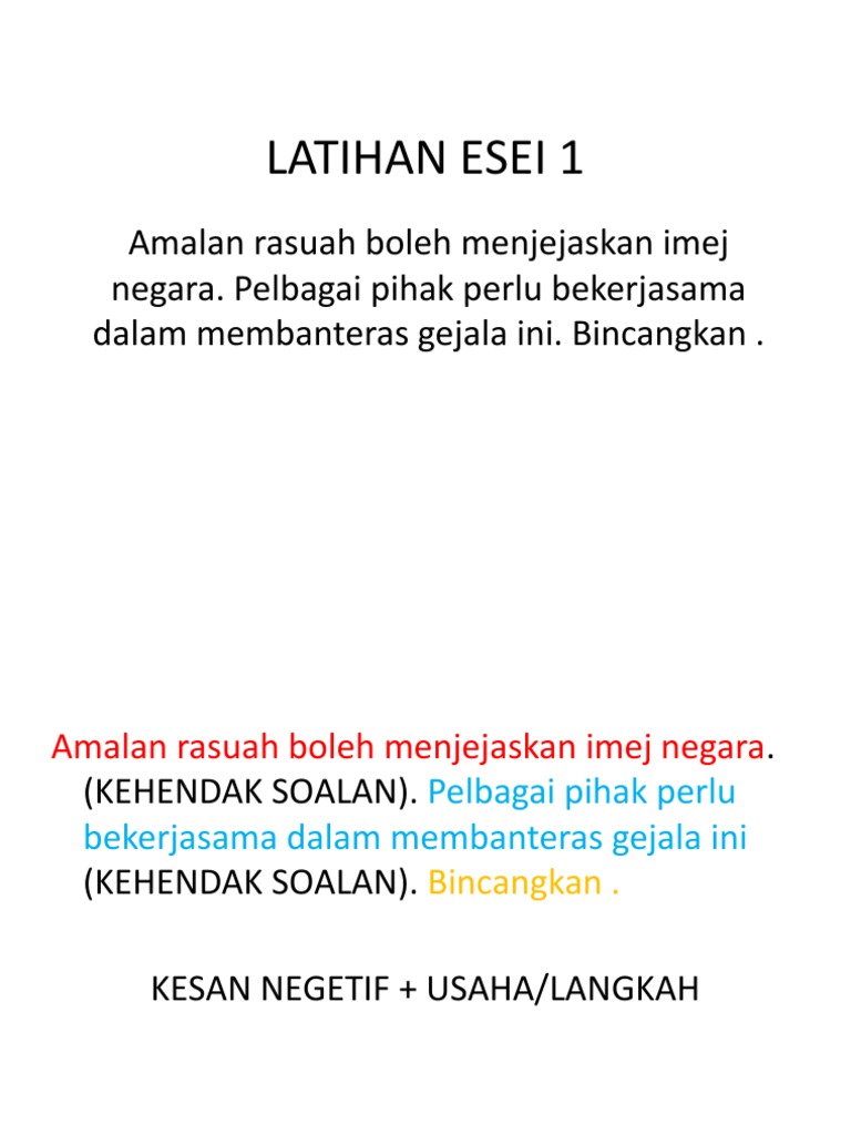 Latihan Esei 1 | PDF