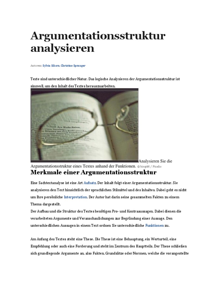 Argumentationsstruktur Analysieren | PDF