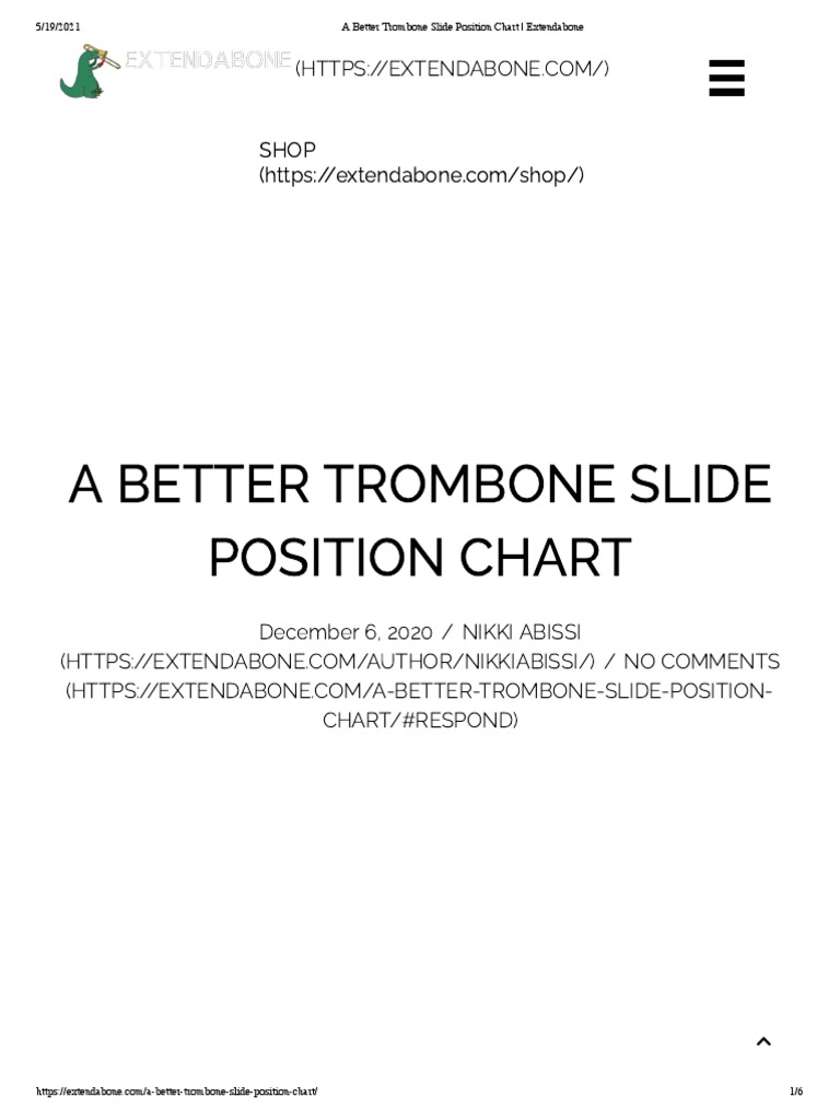 A Better Trombone Slide Position Chart - Extendabone | PDF | Trombone ...