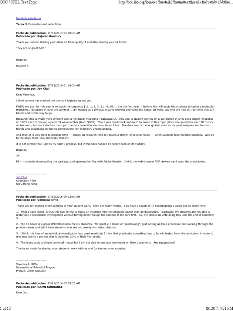 IA Exemplars and Reflections Archive | PDF | Educational Technology