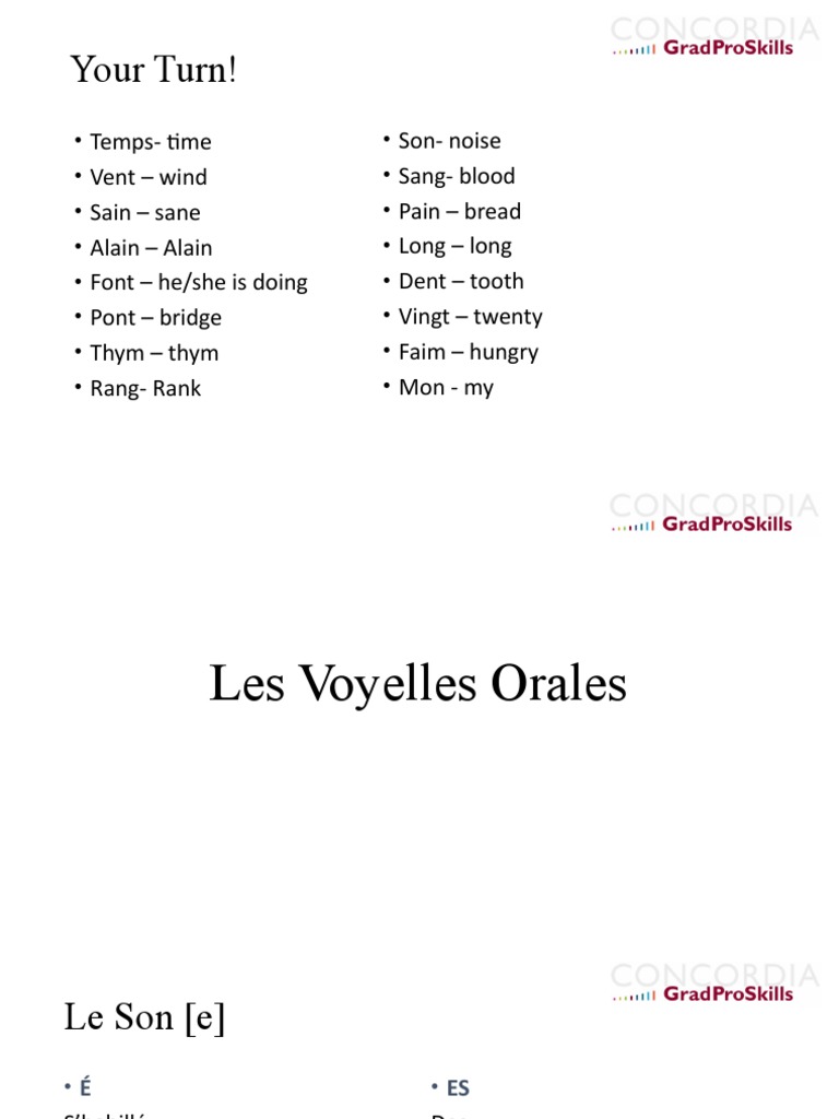 Les Voyelles Orales | PDF