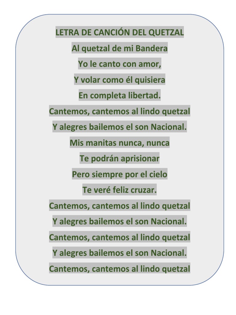 Simbolos Patrios y Letra de La Canción | PDF