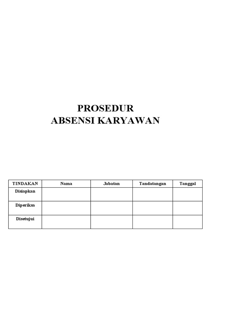 Prosedur Absensi Karyawan PT Bentonit | PDF