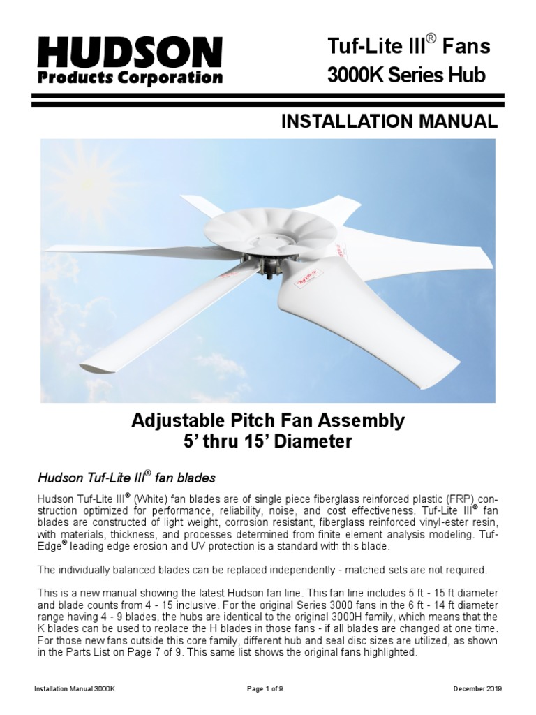 Tuf-Lite III Fans 3000K Series Hub: Installation Manual | PDF | Screw ...
