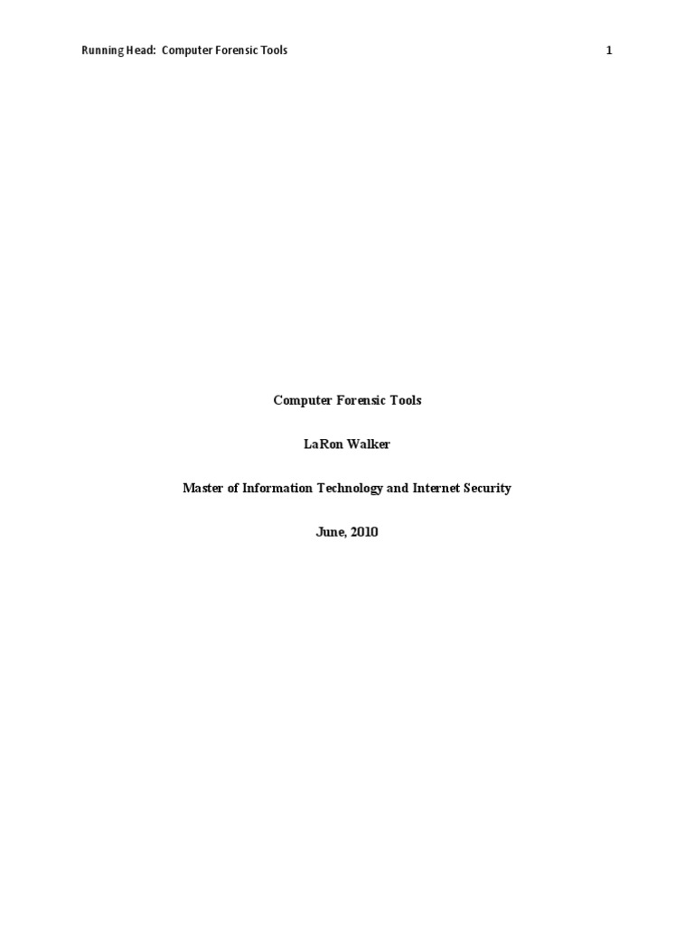 LaRon Walker - Computer Forensic Tools | PDF | Computer Forensics ...