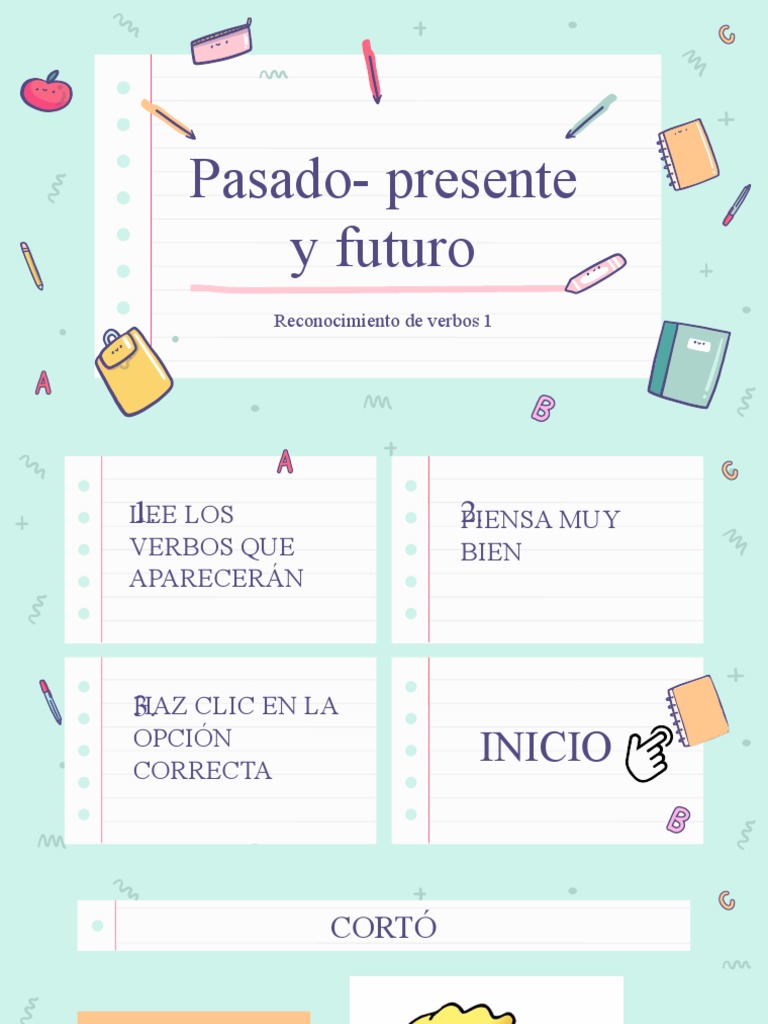 Reconocimiento de Verbos 1 - Pasado - Presente - Futuro | PDF | Artes ...