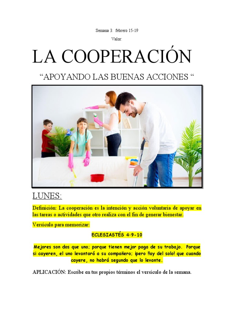 Valor - LA COOPERACIÓN | PDF