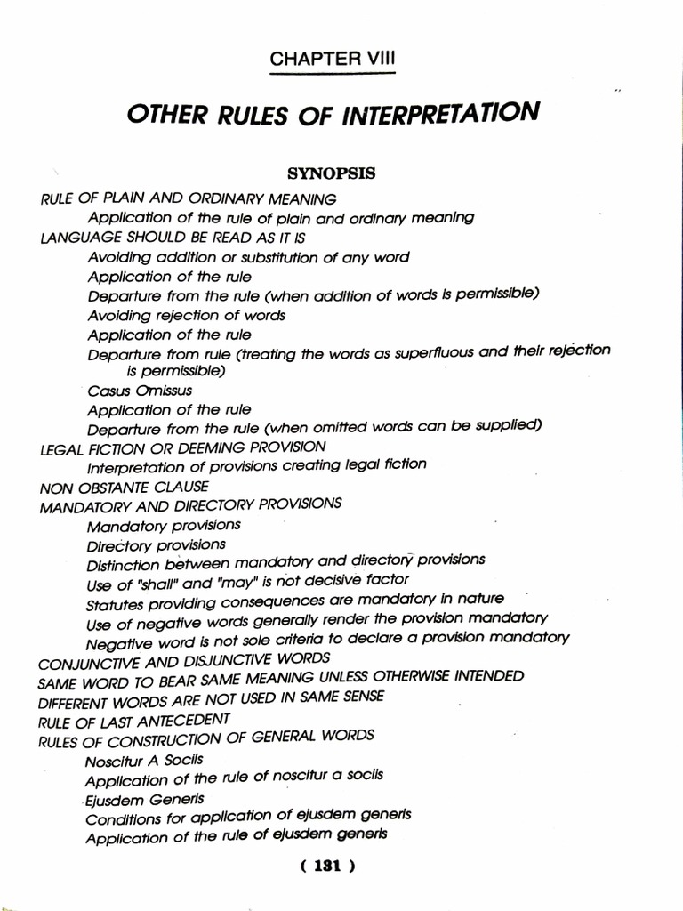 Chapter 8 - Other Rules of Interpretation | PDF