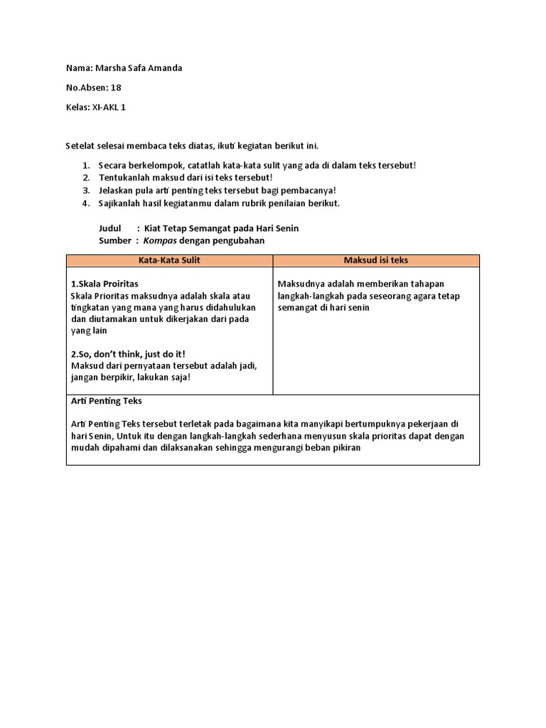 D.mengembangkan Teks Prosedur - Marsha Safa Amanda (18) Xi-Akl 1 | PDF