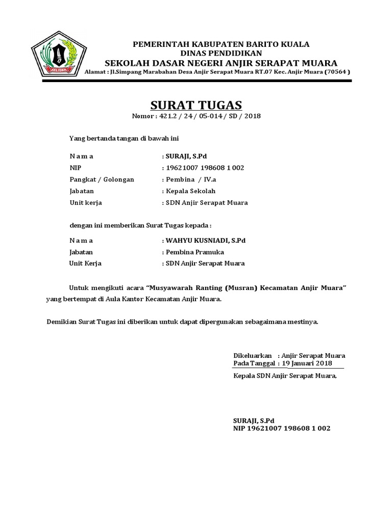 Surat Tugas Utuk PKH | PDF