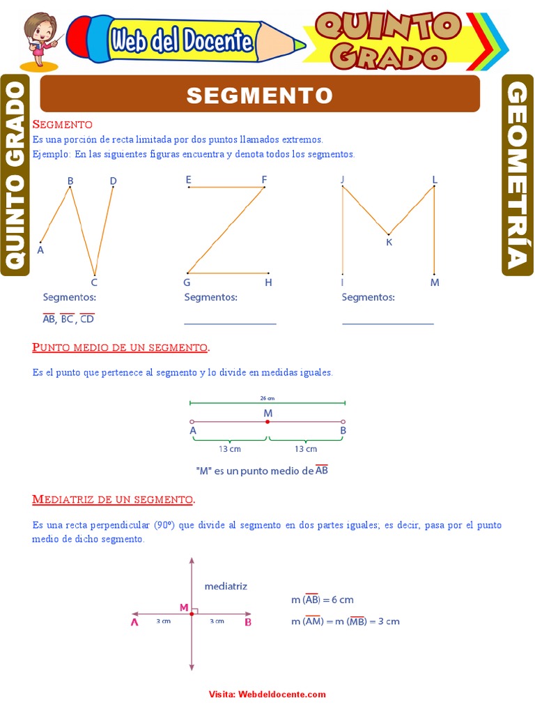 El Segmento para Quinto Grado | PDF | Geometría | Geometría Elemental