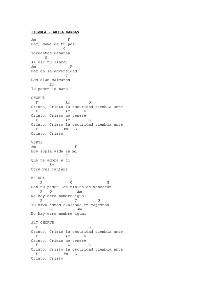 Tiembla - Arisa Vargas | PDF