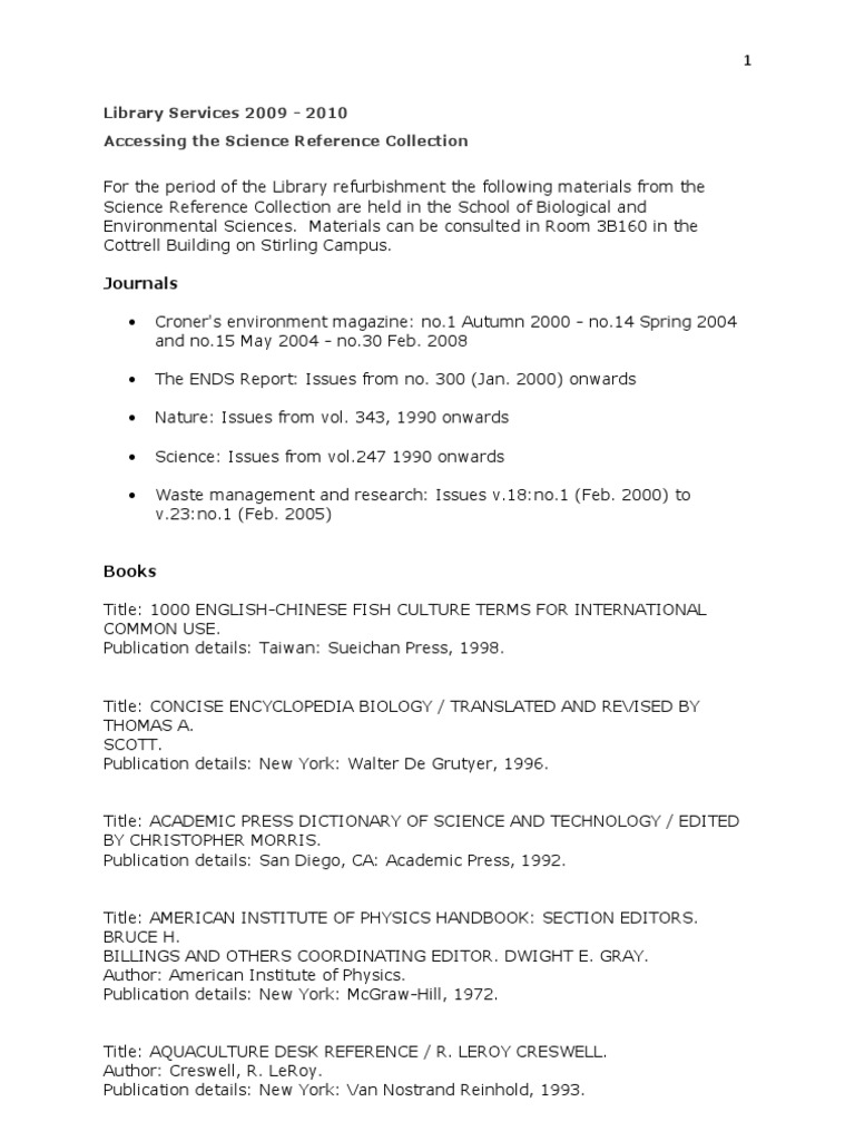 Science Reference Collection Access Guide | PDF | University Of Oxford ...