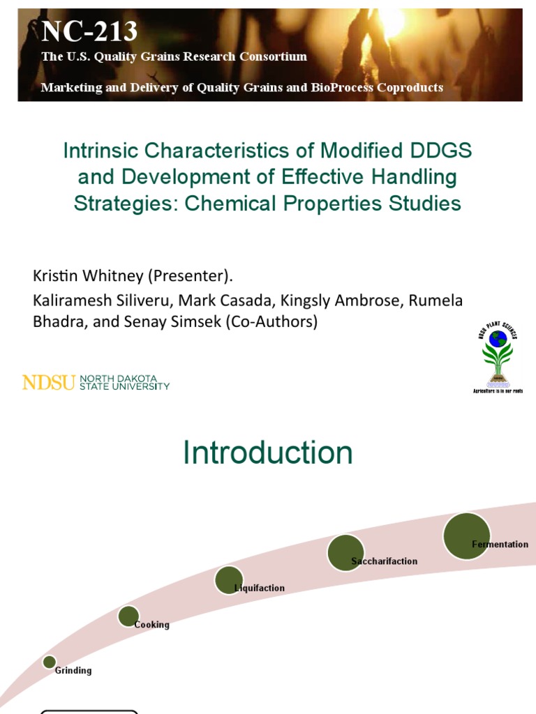 Intrinsic Characteristics of Modified DDGS and Development of Effective ...
