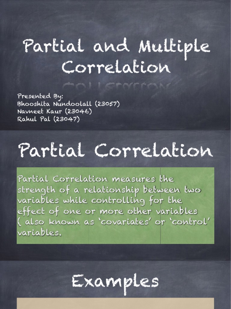 Understanding Partial And Multiple Correlation Controlling For Confounding Variables And 6939