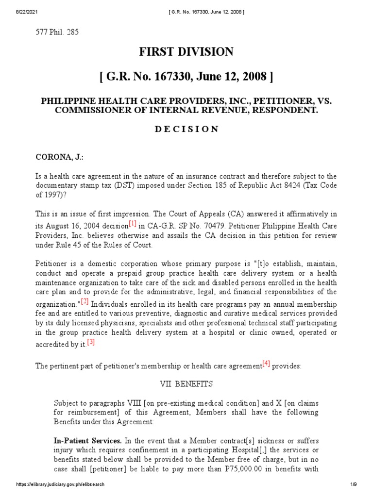 Philippine Health Care Providers Vs Commissioner of Internal Revenue ...