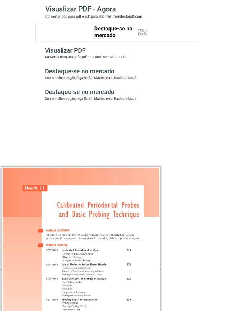 Calibrated Periodontal Probes and Basic Probing Technique PDF | PDF