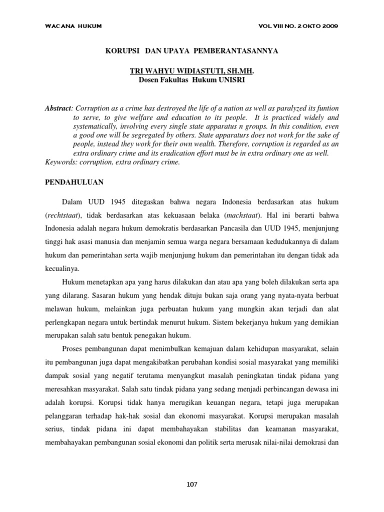 ID Korupsi Dan Upaya Pemberantasannya | PDF