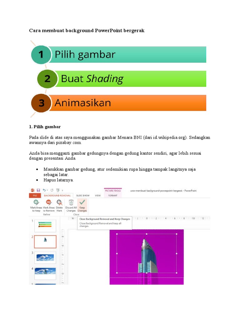 Cara Membuat Background PowerPoint Bergerak | PDF