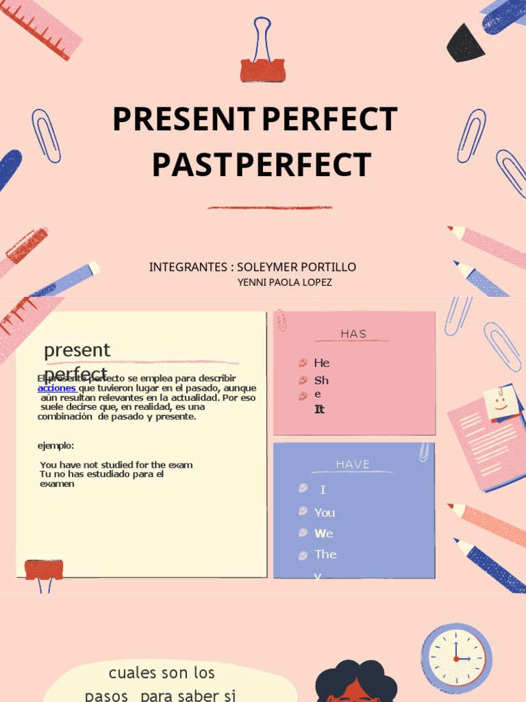 Comparativa: Present Perfect vs Past Perfect | PDF | Verbo | Asunto ...