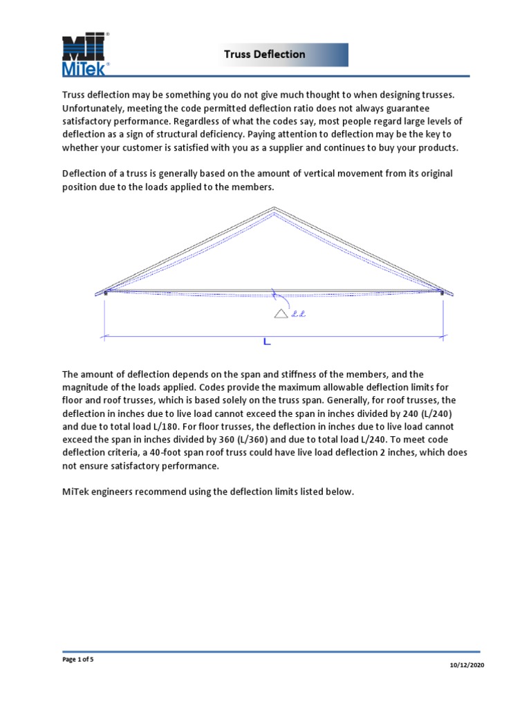 Truss Deflection | PDF | Truss | Mechanical Engineering