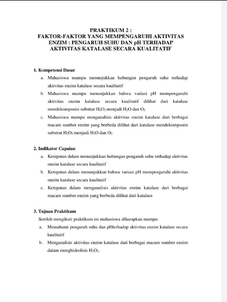 Uji Kualitatif Katalase | PDF