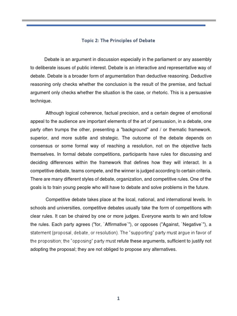 The Five Principles of Effective Argumentation: Structure, Relevance ...