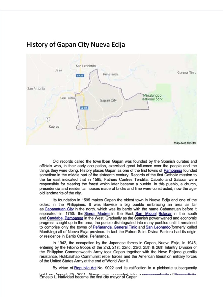 Gapan City History and Development | PDF | Philippines | Military