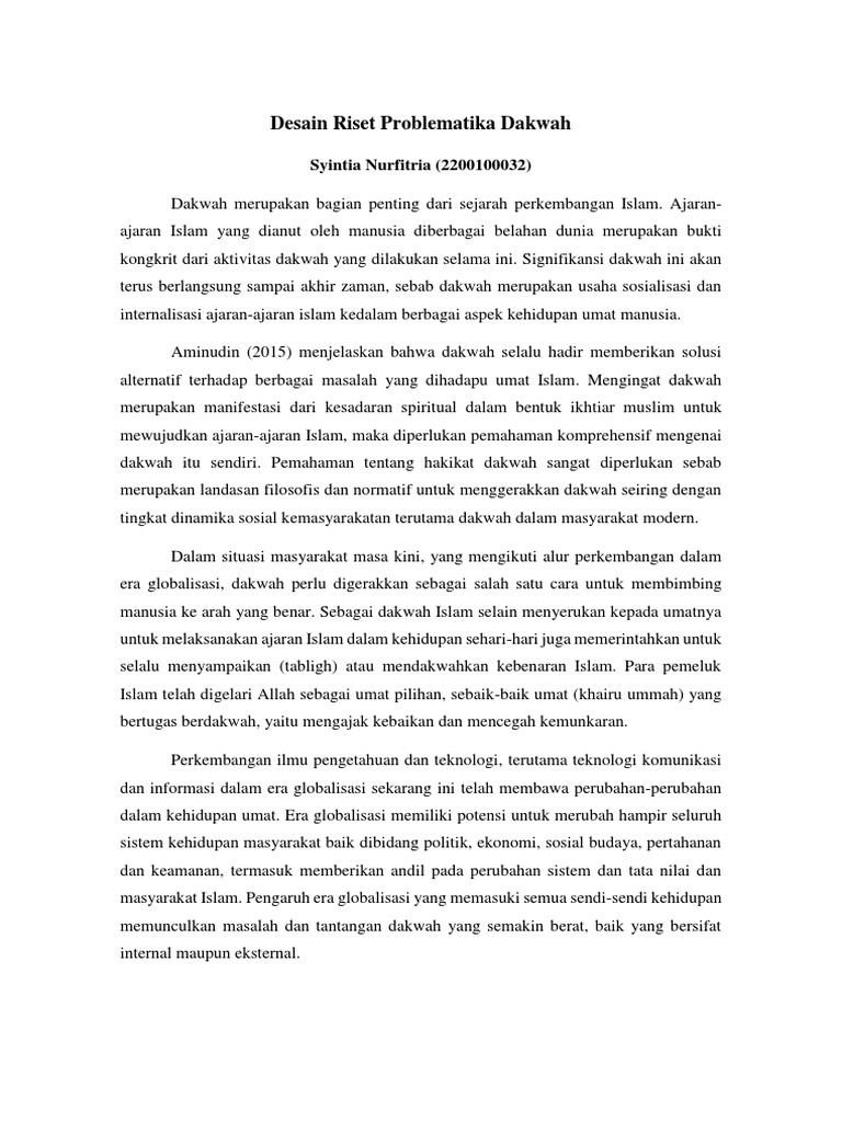 Problematika Dakwah di Era Modern | PDF